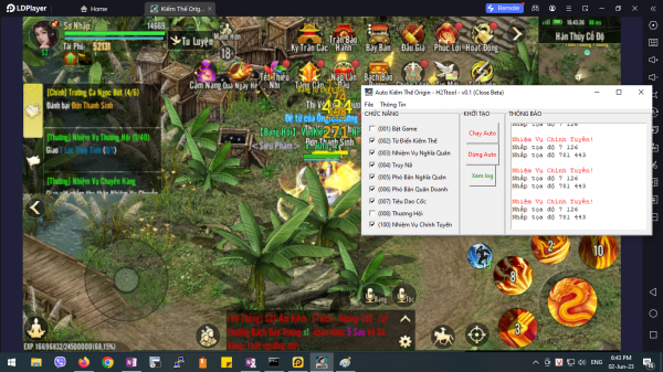 Auto Kiếm Thế Origin Free (miễn phí) dành cho game thủ - H2T Tool